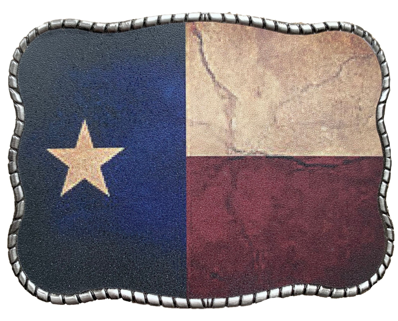 Rustic Texas Flag - Wallet Buckle
